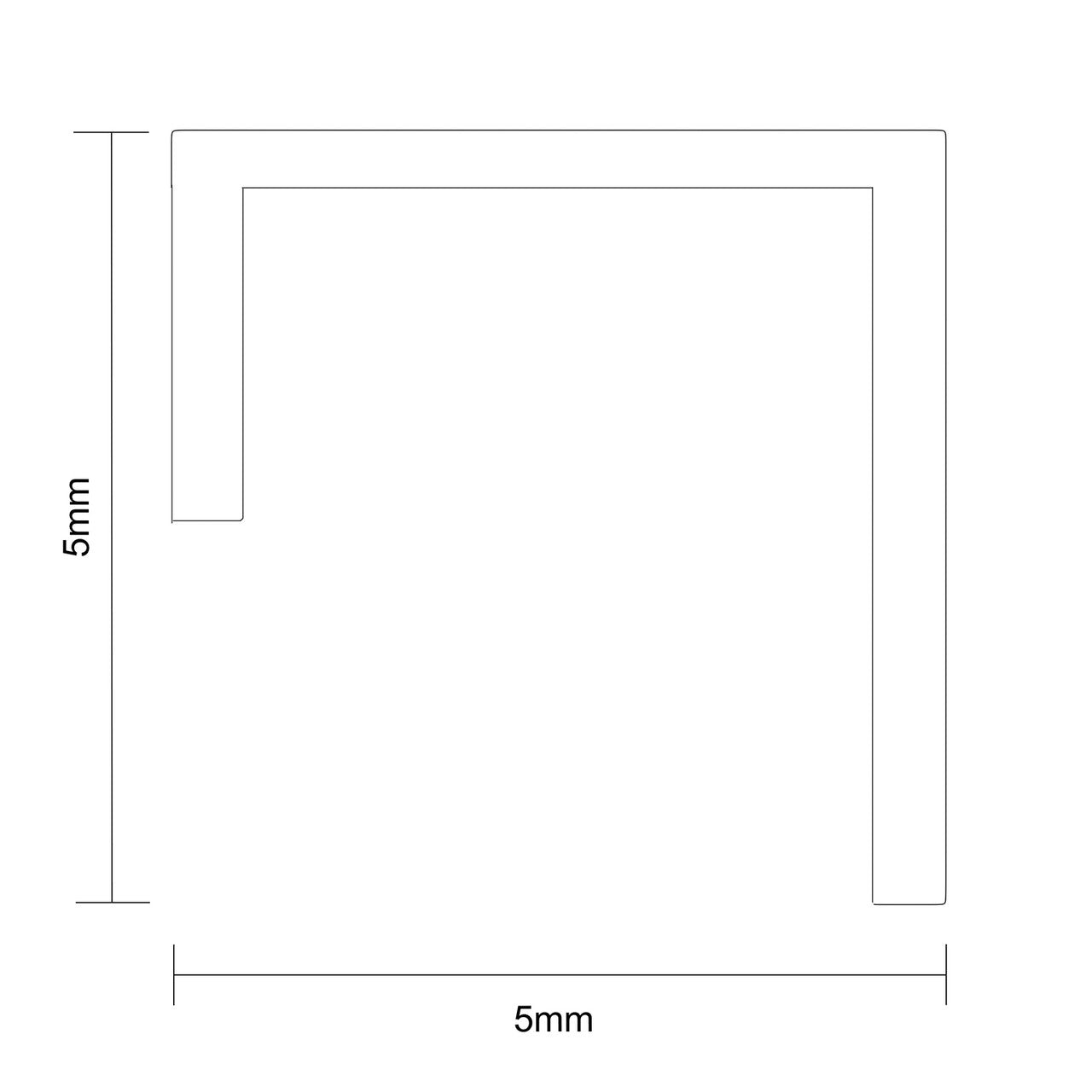 5mm Aluminium Edge Trim - White